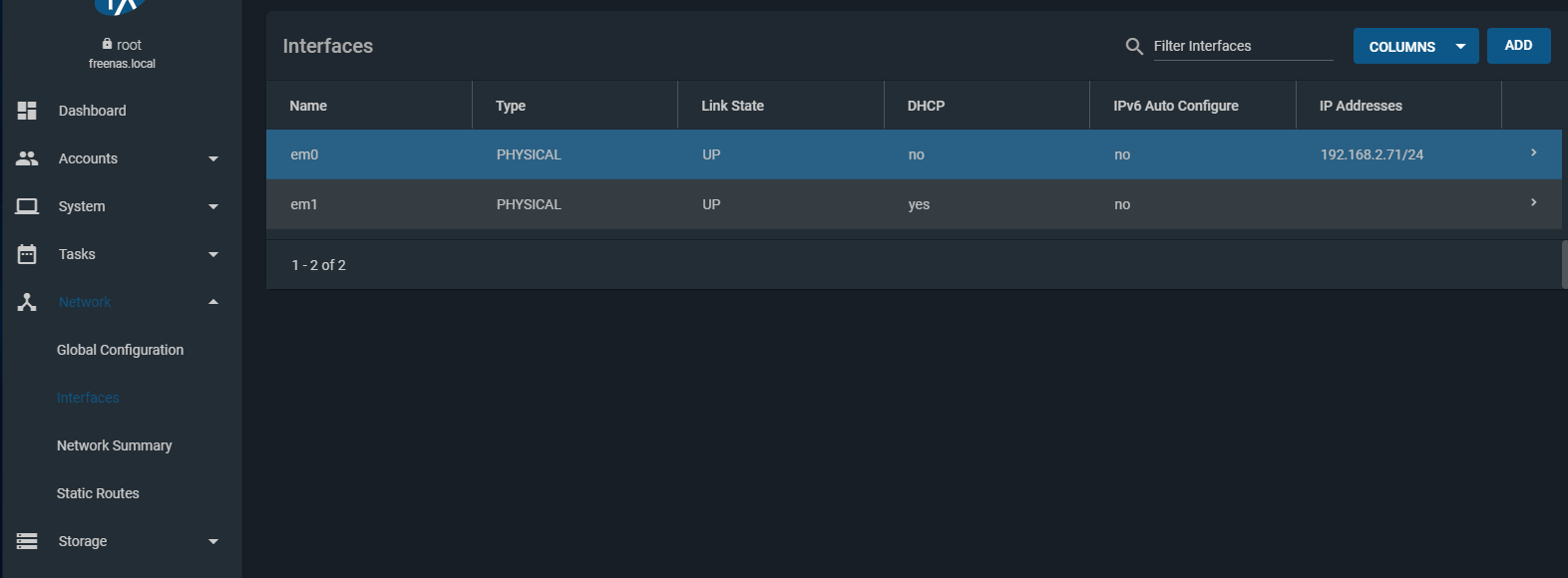 FreeNAS, Data NIC – Jasons Blog